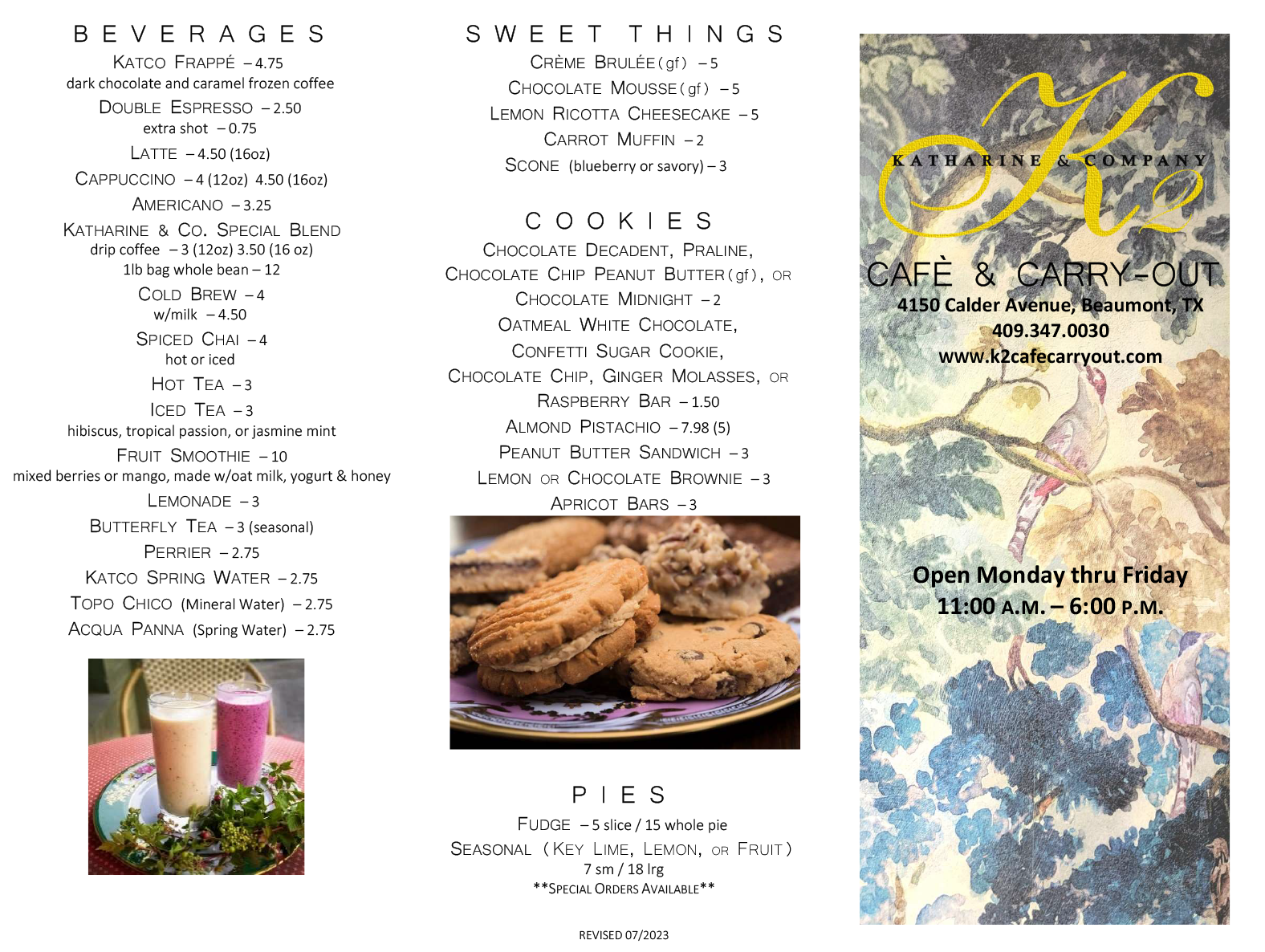 Menu – K2 Cafe & Carry-out